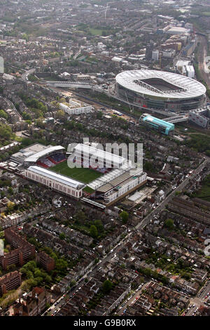Aerial Views of London. An aerial view of Highbury as Arsenal play ...
