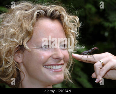 BBC Springwatch presenter Kate Humble poses with a Banded Demoiselle ...