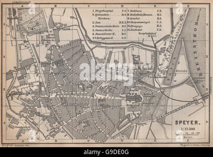 SPEYER. Vintage town city map plan. Germany, 1933 Stock Photo - Alamy