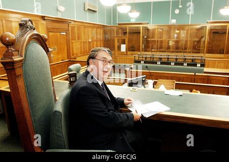 Senior district judge Timothy Workman sits in his chair in court number ...