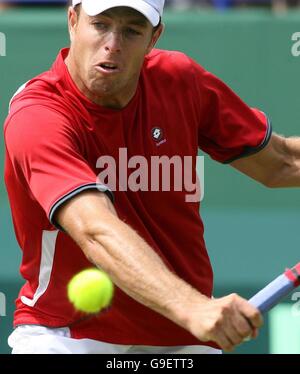 Israel's Noam Okun in action against Great Britain's Alex Bogdanovic ...