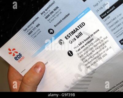 A generic stock picture of an EDF Energy bill Stock Photo - Alamy