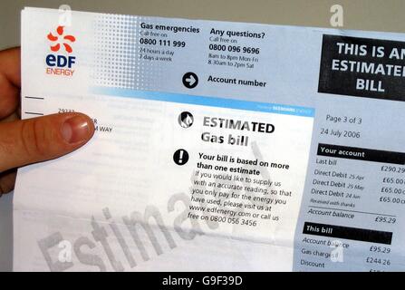 A generic stock picture of an EDF Energy bill Stock Photo - Alamy