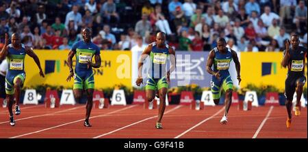 Jamaica's Asafa Powell, second right, Yohan Blake, left, Nickel ...