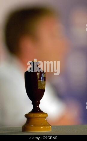 The Ashes urn on display in the museum at Lords Cricket Ground, St John ...