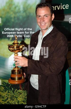 The Ryder Cup arrives at Heathrow Airport, London, as the European team ...