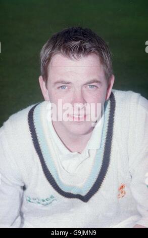 Cricket - Derbyshire CCC Photocall. Paul Aldred, Derbyshire Stock Photo ...