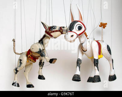 Puppeteer Ronnie Le Drew with the new Muffin the Mule puppet, left, and ...