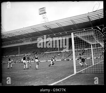 West Ham United goalkeeper Jim Standen calls for the ball Stock Photo ...