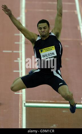 USA's Aarik Wilson competes in the men's Triple Jump at the Crystal ...