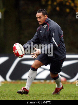 Wales training session - Sophia Gardens. Welsh Rugby Union coach Mike ...