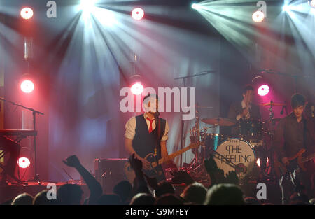 The Feeling perform at the BRIT Awards 2007 Launch Party at Hammersmith ...