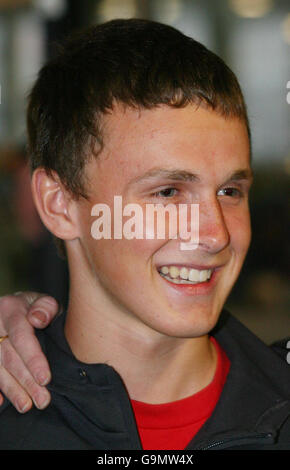 Record-breaking teenage sailor Michael Perham arrives back in to the UK ...