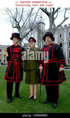 Moira Cameron, (centre) the first female Yeoman Warder (Beefeater), is ...