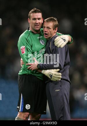 Nottingham Forest goalkeeper Mark Crossley celebrates by cartwheeling ...