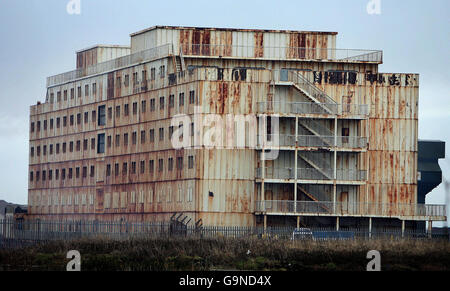 The Bibby Renaissance Prison ship which is 400ft long, six stories high ...