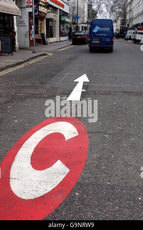 Congestion Charge Zone symbol in Westminster - London UK Stock Photo ...