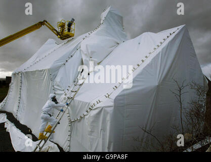 Anthrax decontamination work Stock Photo - Alamy