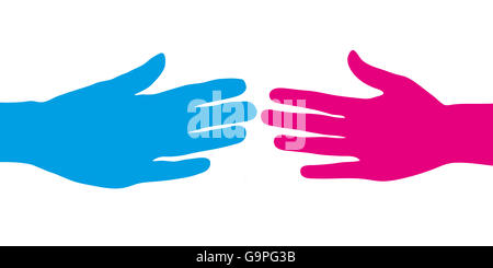 shakehands blue 3 Stock Photo - Alamy