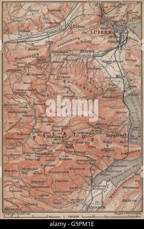 PILATUS. Luzern Lucerne Kriens Alpnach Hergiswil. Topo-map. Schweiz ...