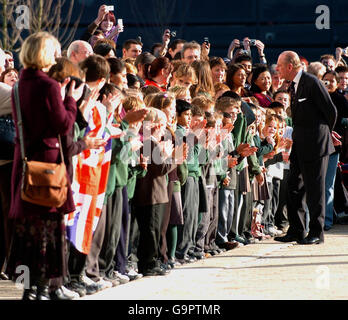 The Duke of Edinburgh talking to students during a map reading class at ...