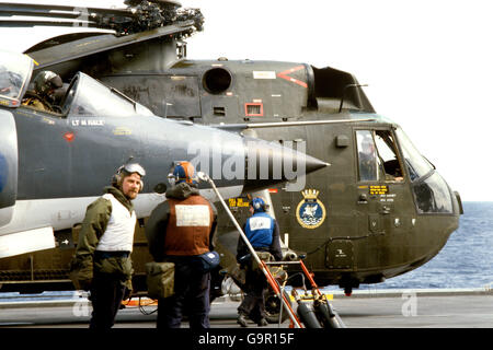 Falklands War - Sea King helicopter - Portsmouth Stock Photo - Alamy