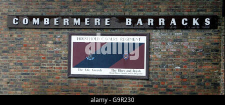 A general view of the main entrance to Combermere Barracks, Windsor ...
