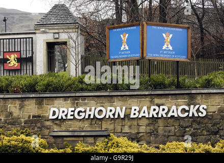 Soldiers discharged after failing drugs test. General view of a sign ...