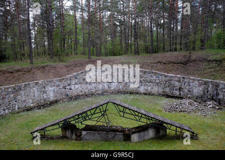 An excavated pit used to cremate corpses during Ponary massacre at ...