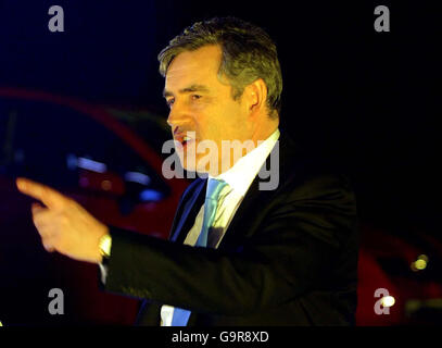 Gordon Brown speaking at the launch of a new Multibank and Coronation ...