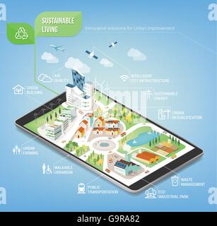 green city buildings ecology icons vector illustration design Stock ...