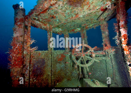 Tugboat, wheel, shipwreck, lagoon mangrove, Carriacou, Grenada ...