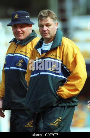 The Australian Wallabies coach Rod Macqueen during training at the ...