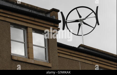 An electricity producing windmill is seen attached to Fraser Court ...