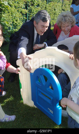Chancellor Gordon Brown, on the election campaign trail Stock Photo - Alamy