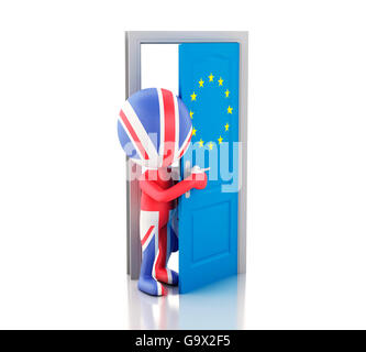 3d renderer illustration. United Kingdom and European Union. Brexit ...