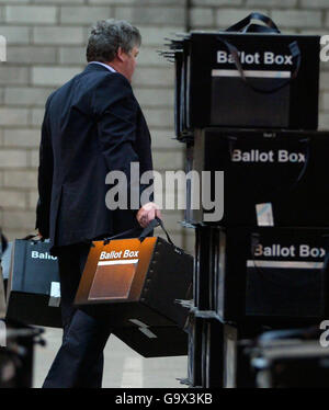 Ballot boxes are sent to polling stations around Scotland from the City ...