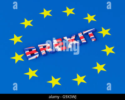 3d renderer illustration. Great Britain and European Union flag. Chart ...