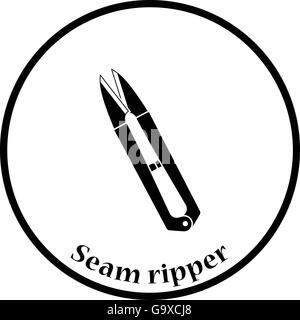 Seam ripper icon. Thin circle design. Vector illustration Stock Vector ...