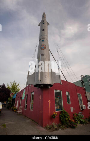 The Fremont Rocket marking the center of the quirky neighborhood of ...
