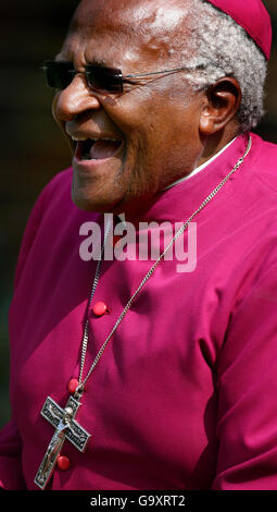 Archbishop Desmond Tutu at the dedication of a stained glass window in ...