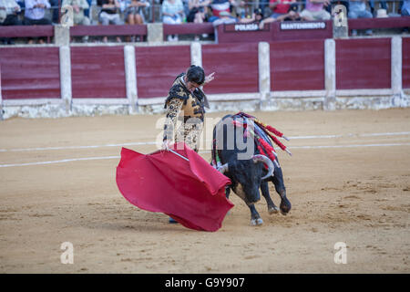 Bullfighter Morante de la Puebla celebrates a successful performance ...
