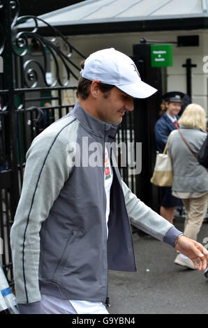 Roger Federer on day five of the Wimbledon Championships at the All ...