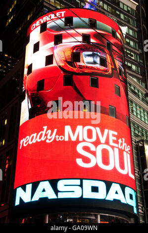 Nasdaq neon sign, Times Square New York USA at night Stock Photo - Alamy