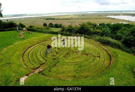 A rare medieval earth and grass maze at Alkborough, North Lincolnshire ...