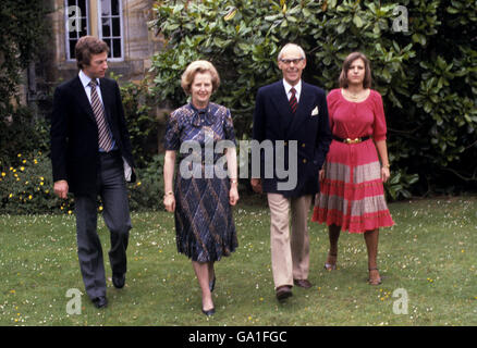 Margaret Thatcher relaxing with her husband Denis during a visit to ...