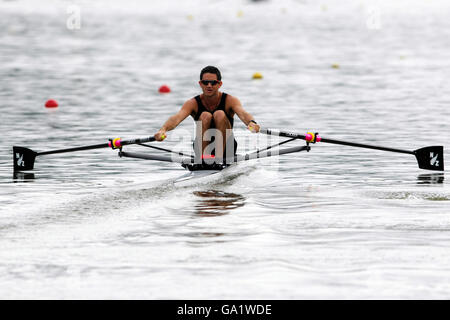 New Zealand's Storm Uru competes in the lightweight men's single sculls ...