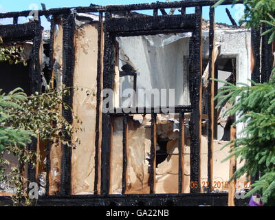 House fire in Elliot Lake On. Canada caused by a forgotten candle left ...