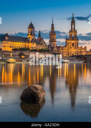 The Dresden old town and harbor Stock Photo - Alamy