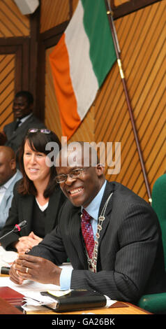 New Mayor of Portlaoise, Nigerian-born Rotimi Adebari, at the Town ...